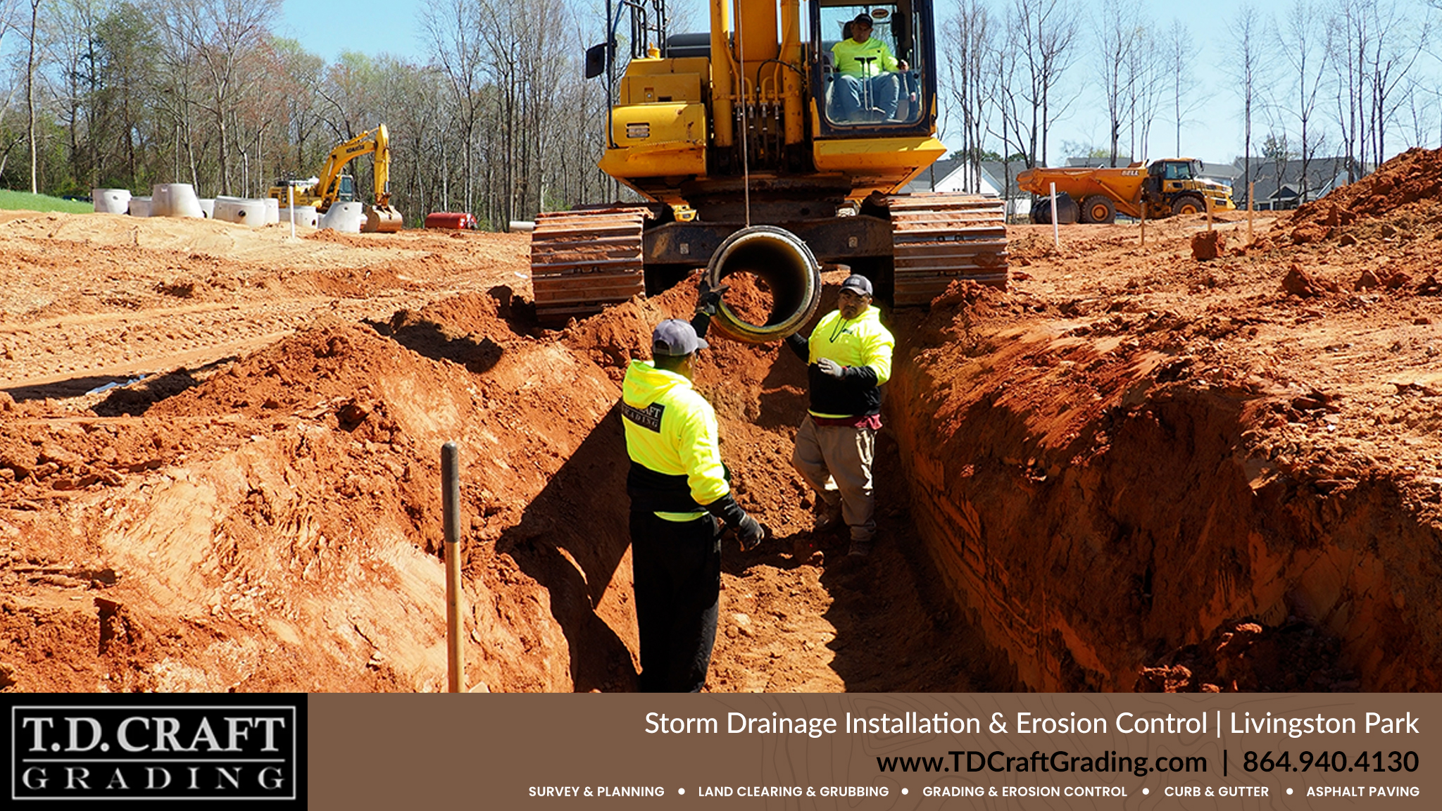 Storm Drainage Installation & Erosion Control | Livingston Park - T D Craft Grading